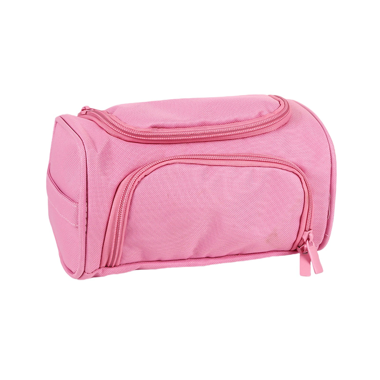 Pink Double Compartment Fabric Pencil Bag With Side Pocket Student ...