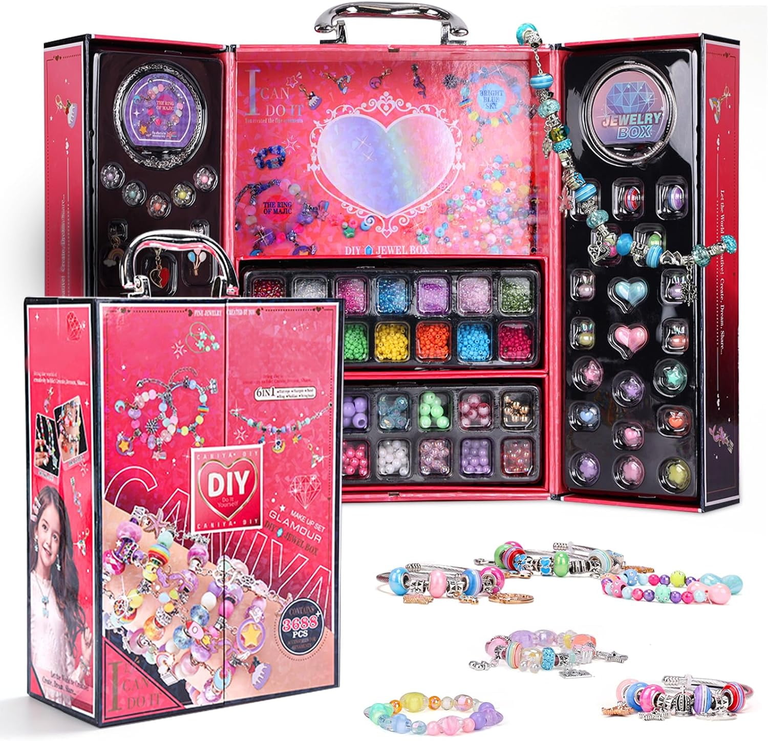 Kids Jewelry Making Kits Bracelet Making Kit with Jewelry Box ...