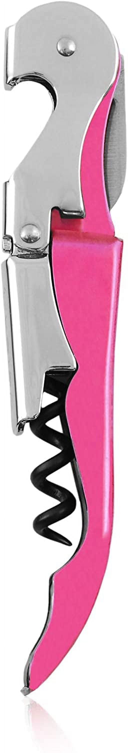Pink Double Hinged Waiter‘s Corkscrew, Stainless Steel Wine Key with ...