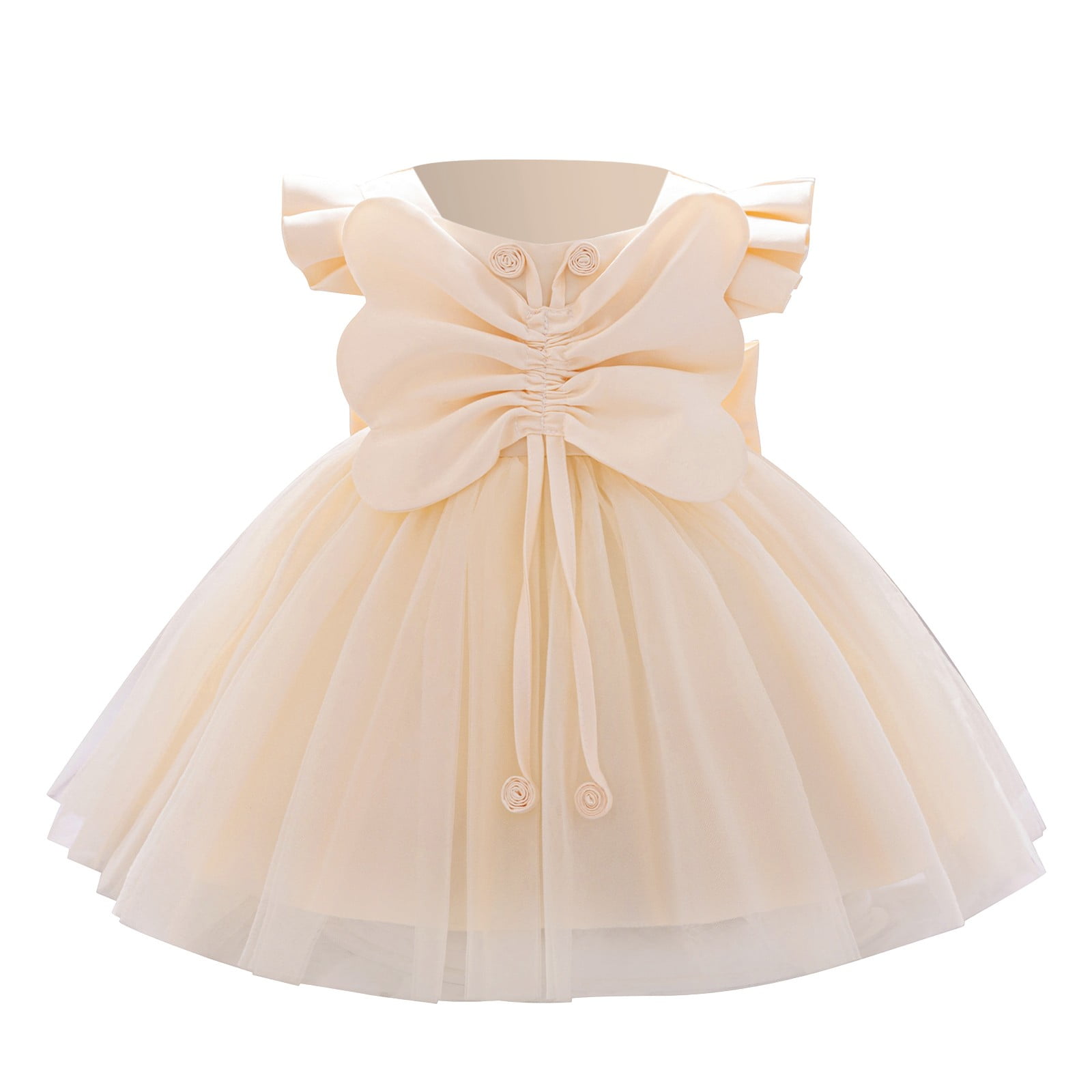 Pink Dress for Girls Fancy First Birthday Dress – Oversized Front Bow ...