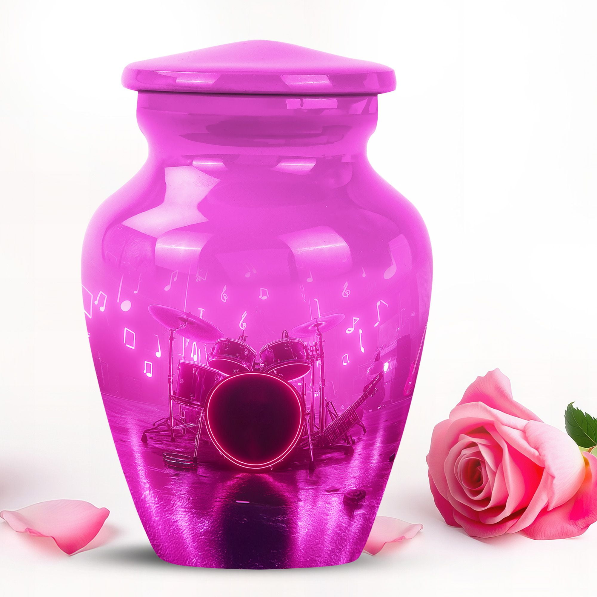 Pink Drum urns for ashes adult male - Mini funeral urn for ashes for ...
