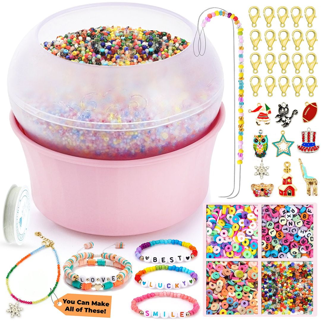 Electric Bead Spinner Kit with 2 Big Eye Beading Needles & Accessories ...