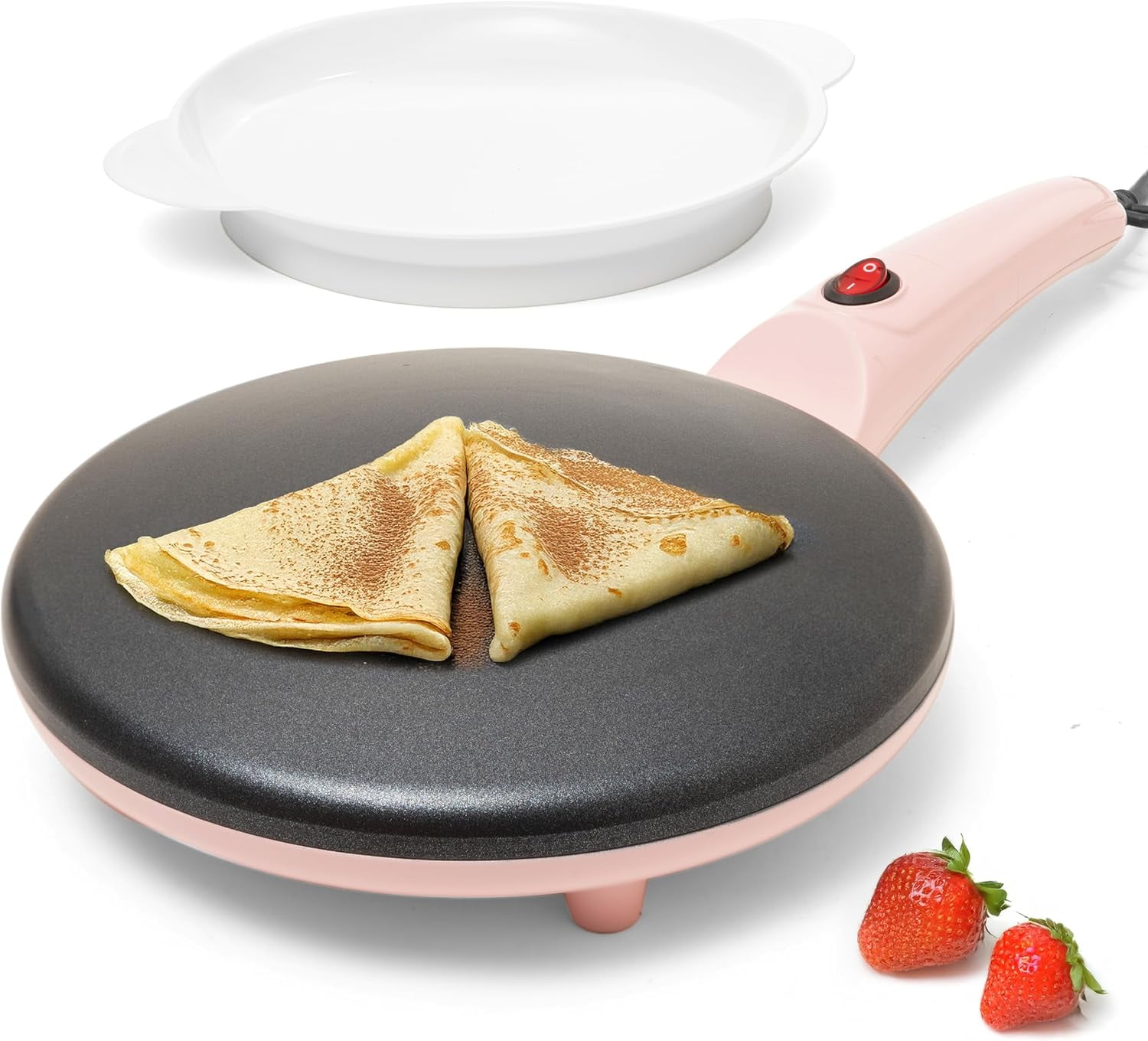 Pink Electric Crepe Maker 8 Inch, Portable Crepe Maker & Hot Plate ...