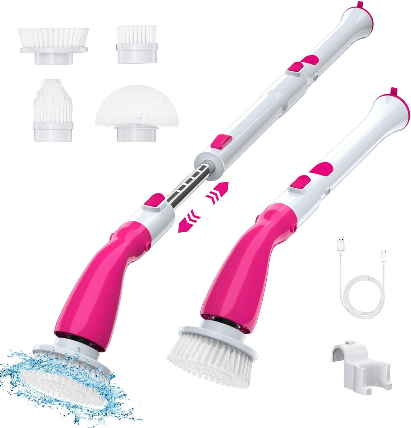 Pink Electric Spin Scrubber, 2023 New Cordless Electric Cleaning Brush ...