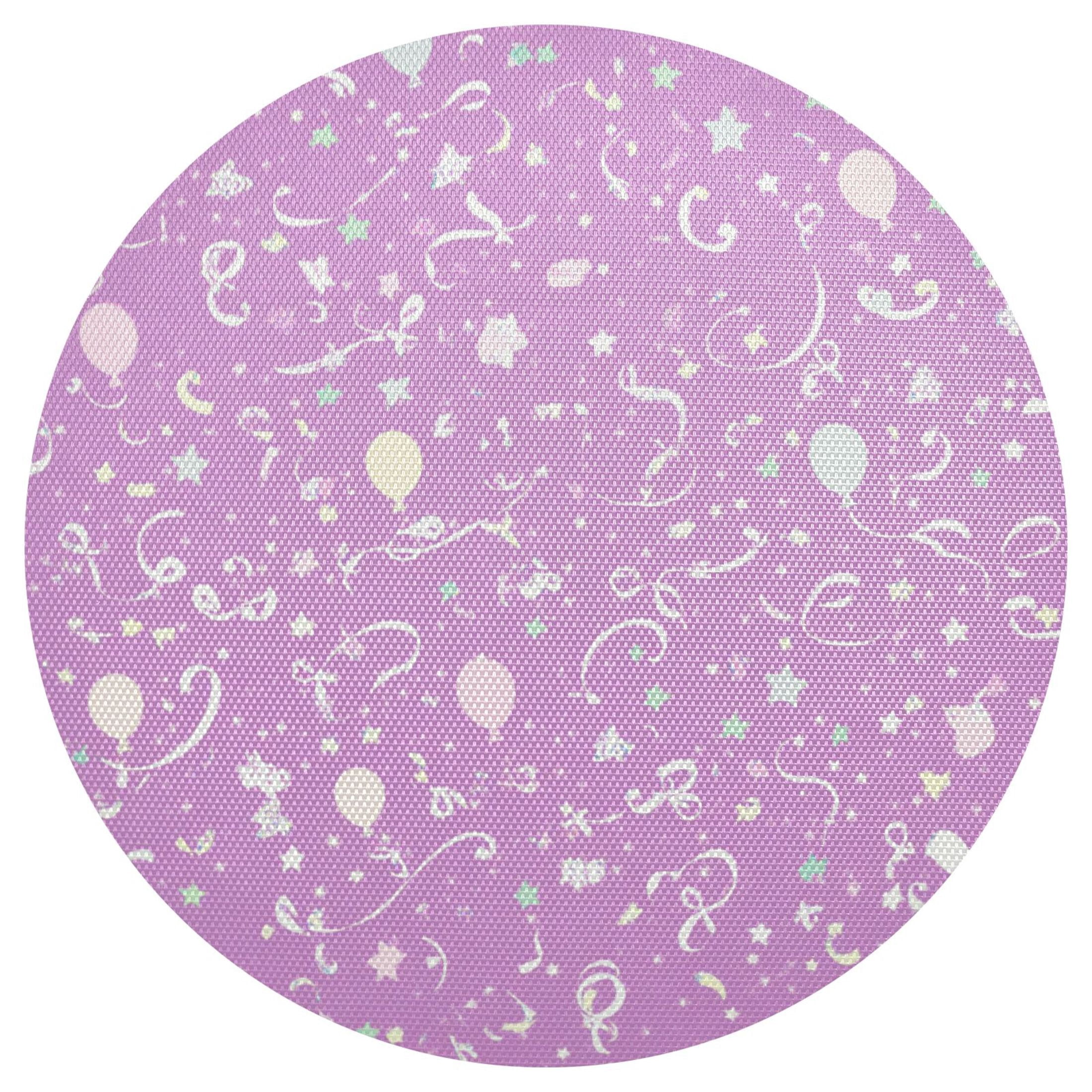 Pink Elements Pattern 15.4in Diameter PVC Plate Mat, Heat-Resistant and ...