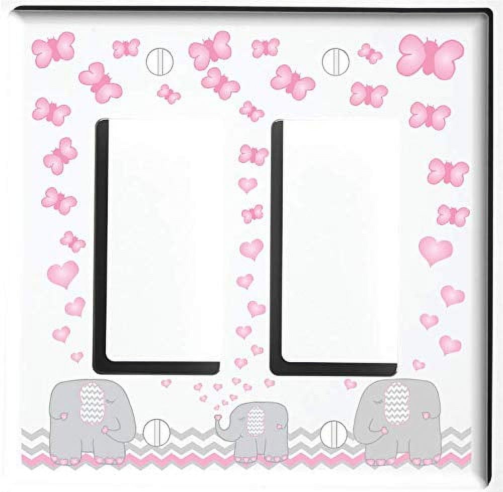 Pink Elephant Light Switch Plate and Outlet Covers Elephant Nursery ...