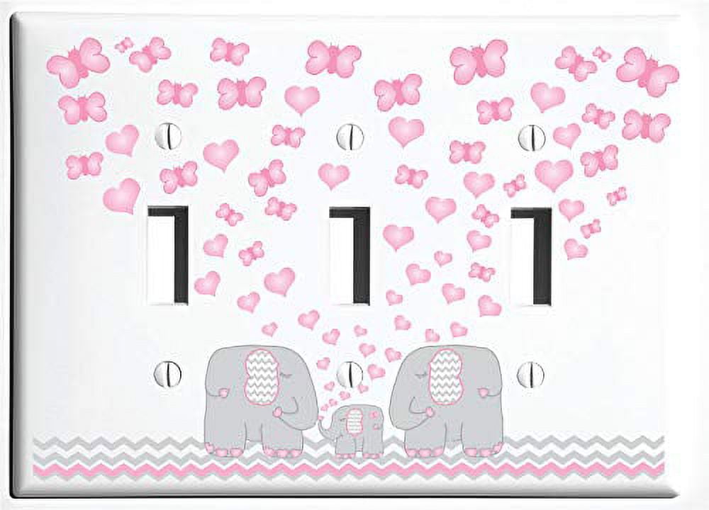 Pink Elephant Light Switch Plate and Outlet Covers/Elephant Nursery ...