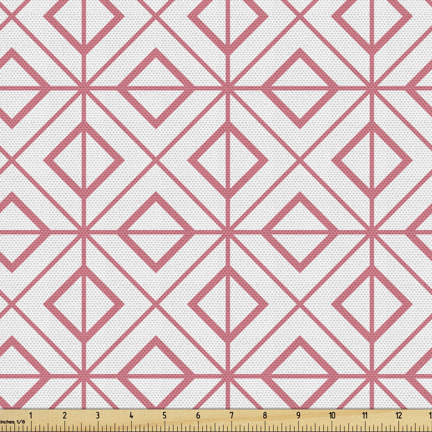 Ambesonne Pink Fabric by the Yard Upholstery, Vintage Triangles, 2 ...