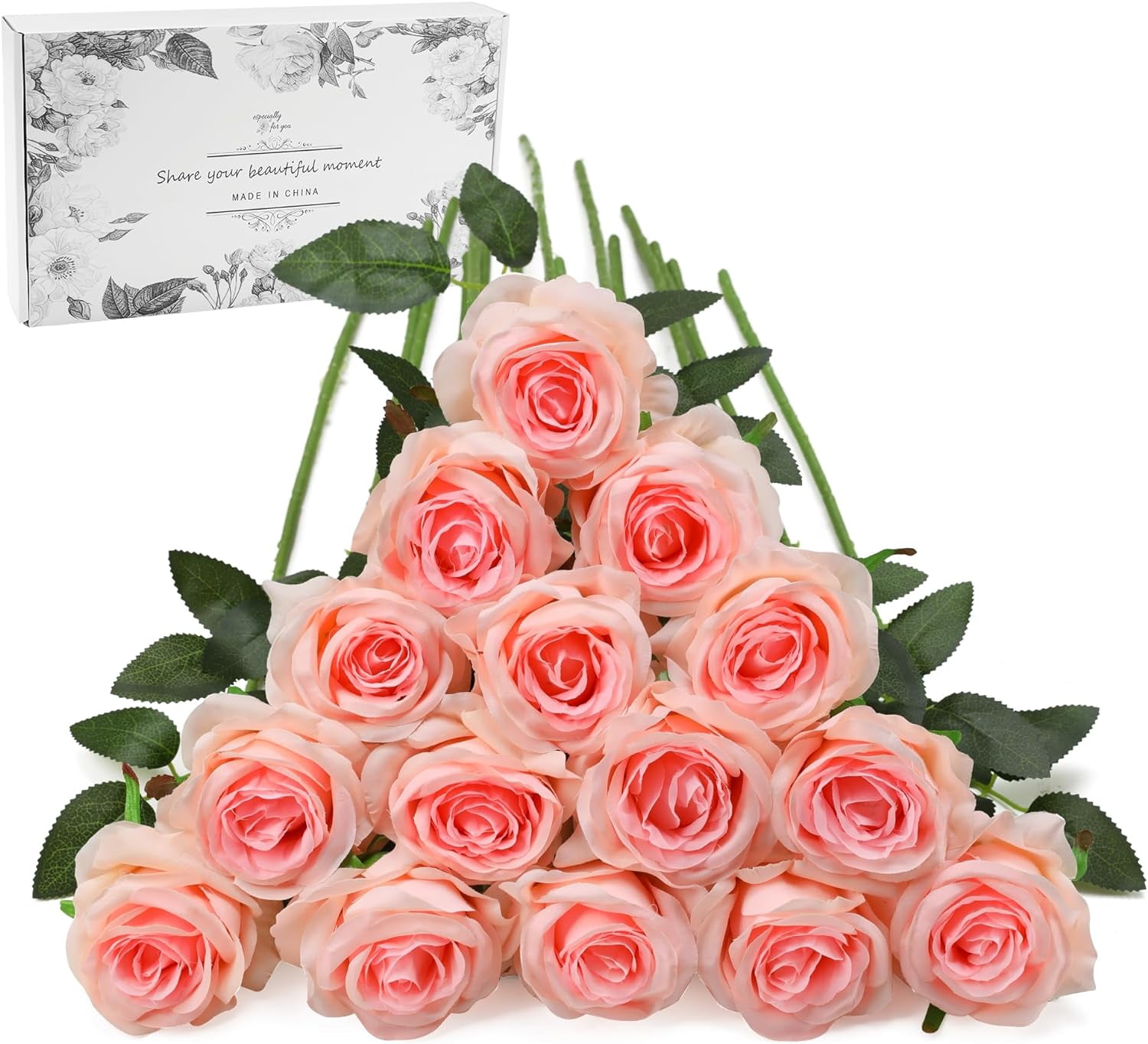 Pink Fake Roses Artificial Flowers - Fake Artificial Roses Silk Flowers ...