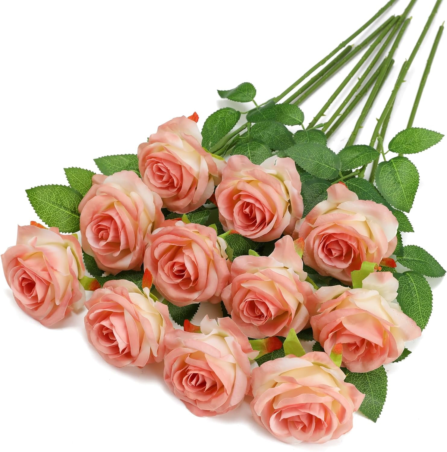Pink Fake Roses Artificial Flowers - Fake Artificial Roses Silk Flowers ...