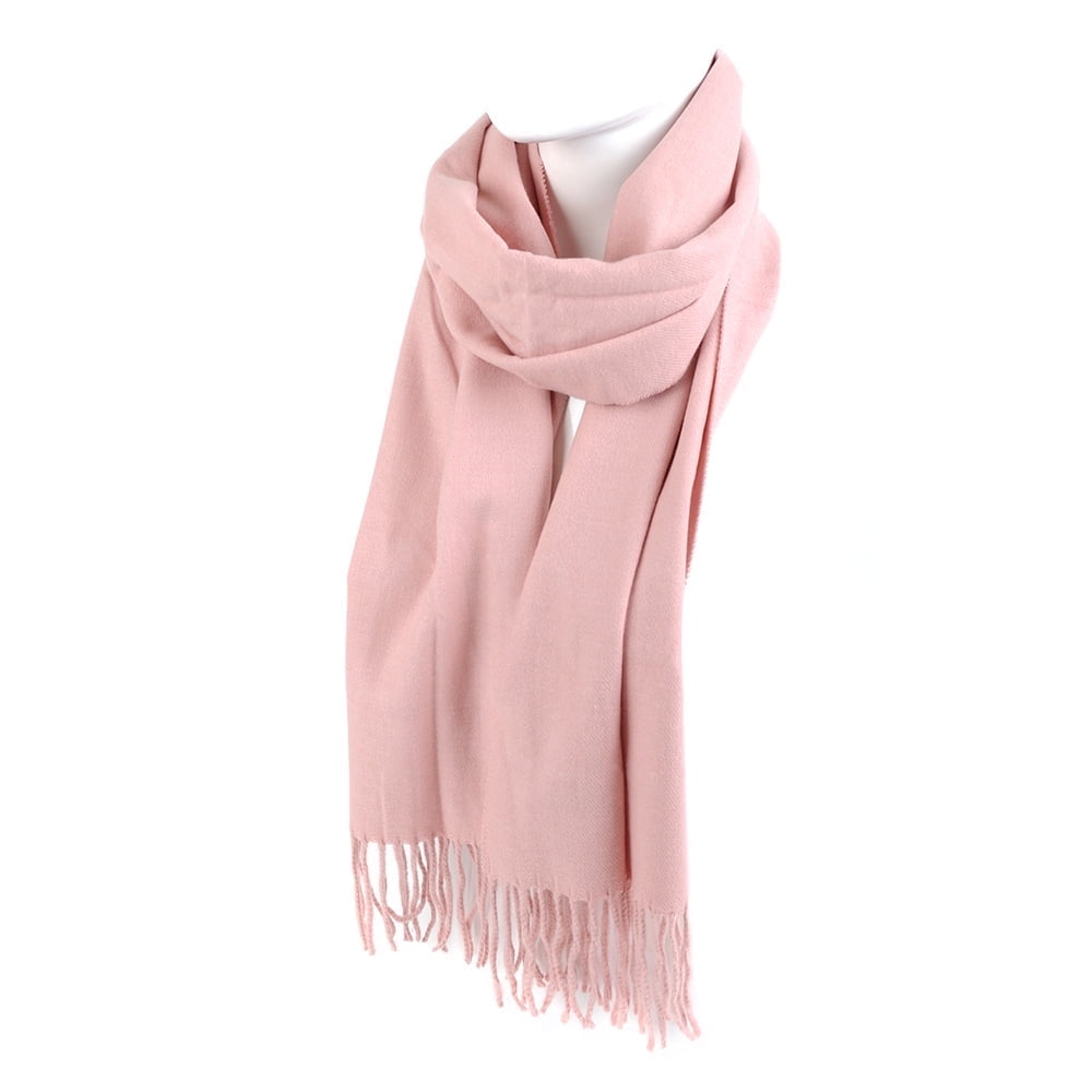 Pink Fall/Winter Scarf for Men & Women-Solid Color Soft Feel Acrylic ...