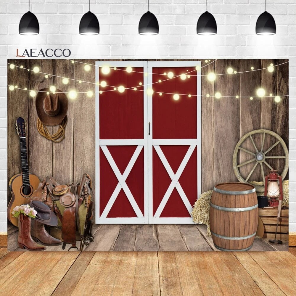 Pink Farm Barn Door Backdrop Rustic Wood House Straw Baby Shower ...