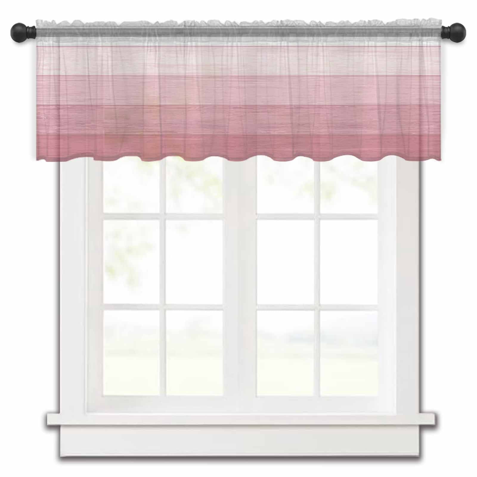 Pink Farmhouse Valance Curtains for Kitchen/Living Room/Bathroom ...