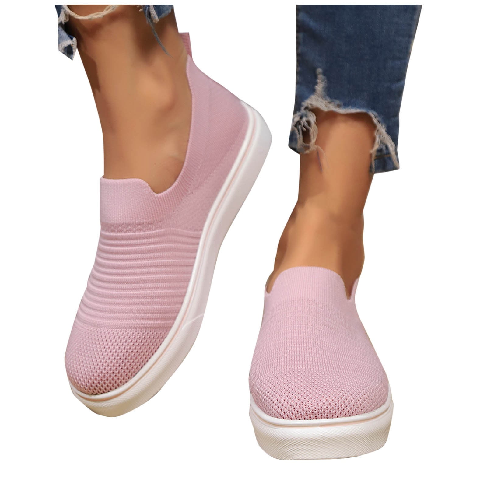 Pink Female Everyday Shoes With Low Heel And Pointed Toe Design For ...