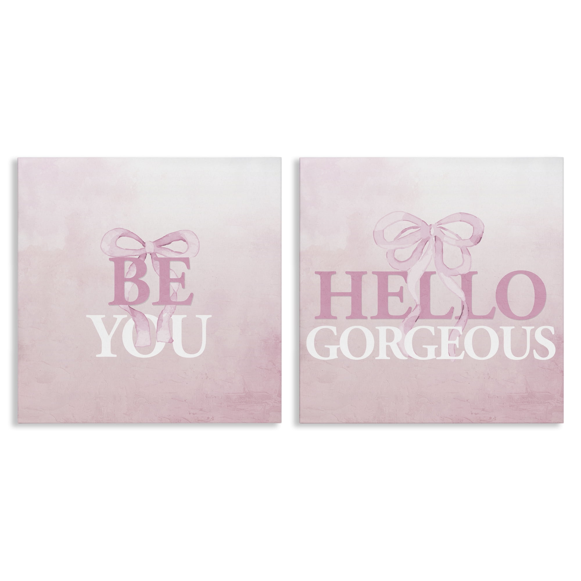 Pink Feminine Empowerments 2 Piece Canvas Wall Art Set, design by Kim ...