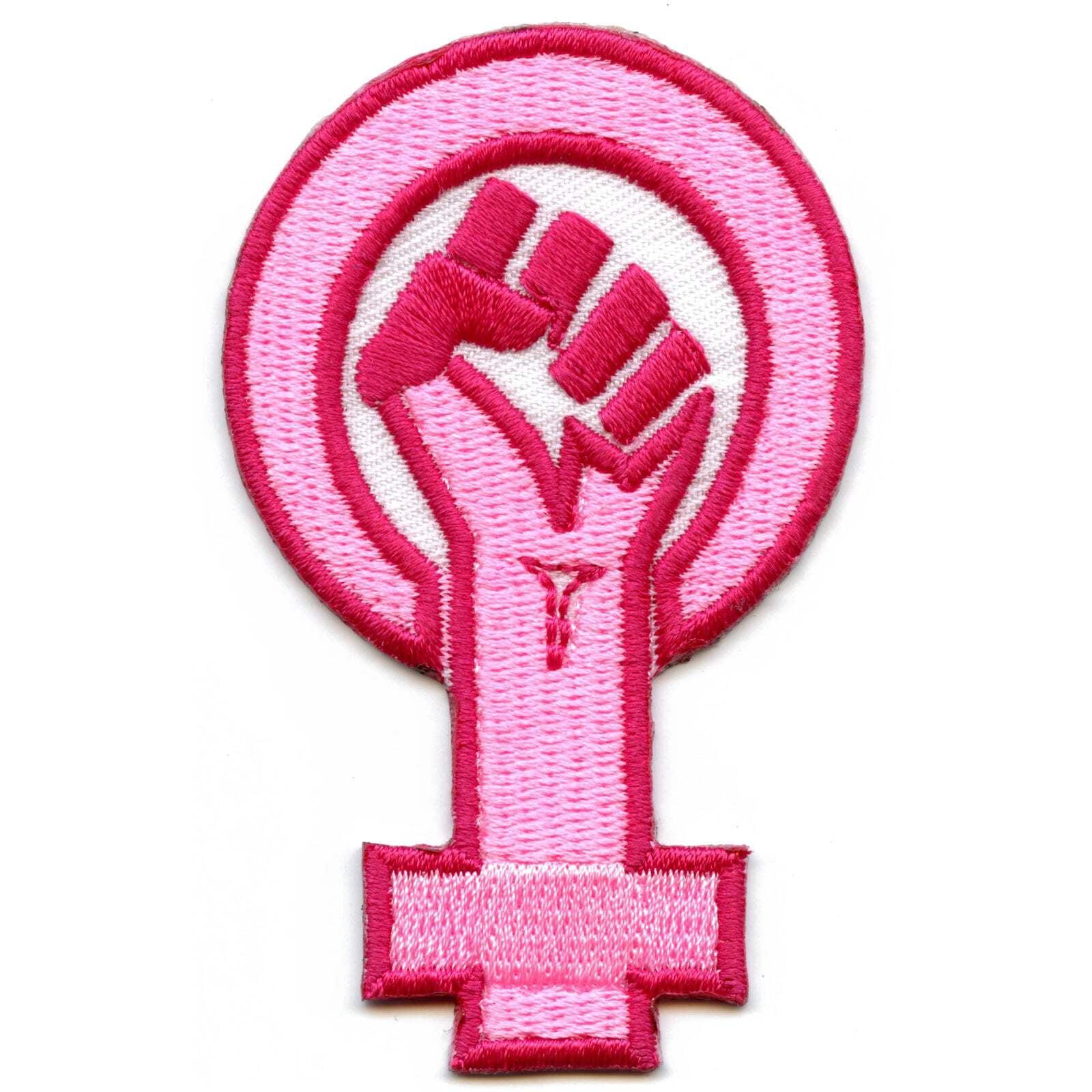 Pink Feminist Fist Logo Embroidered Iron On Patch - Walmart.com