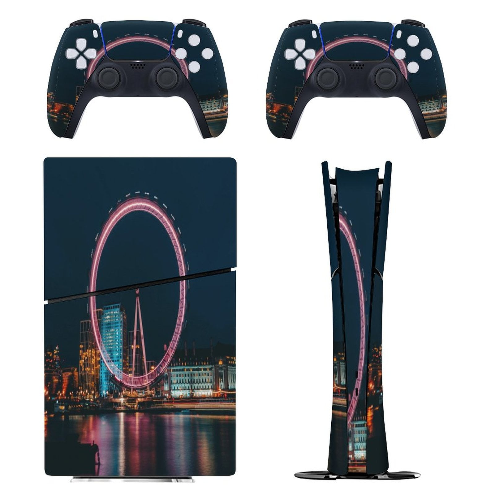 Pink Ferris Wheel PS5/PS5 Slim Digital Disc Skin Sticker For Console And Controller Skins ...