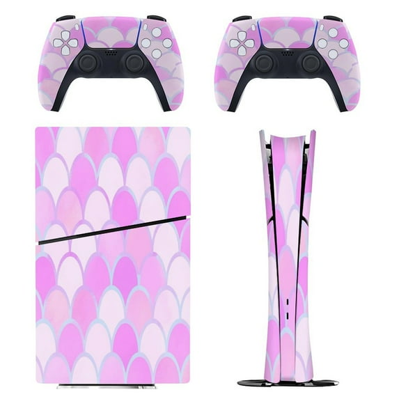 Pink, Fish Scales PS5/PS5 Slim Digital Disc Skin Sticker For Console ...