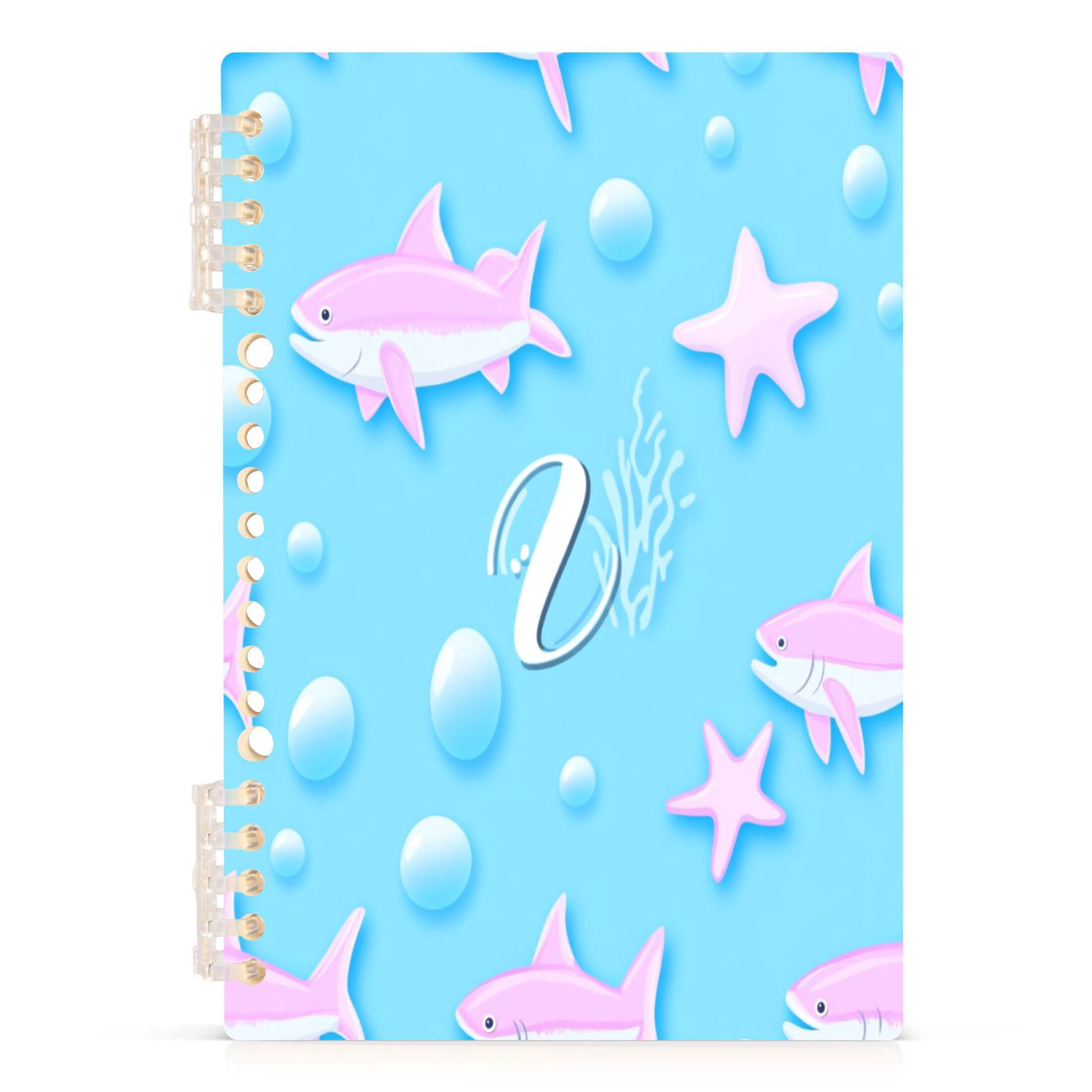 Pink Fish in Water A5 8.3x5.7in PP Notebook, Adjustable Rings, 60 ...