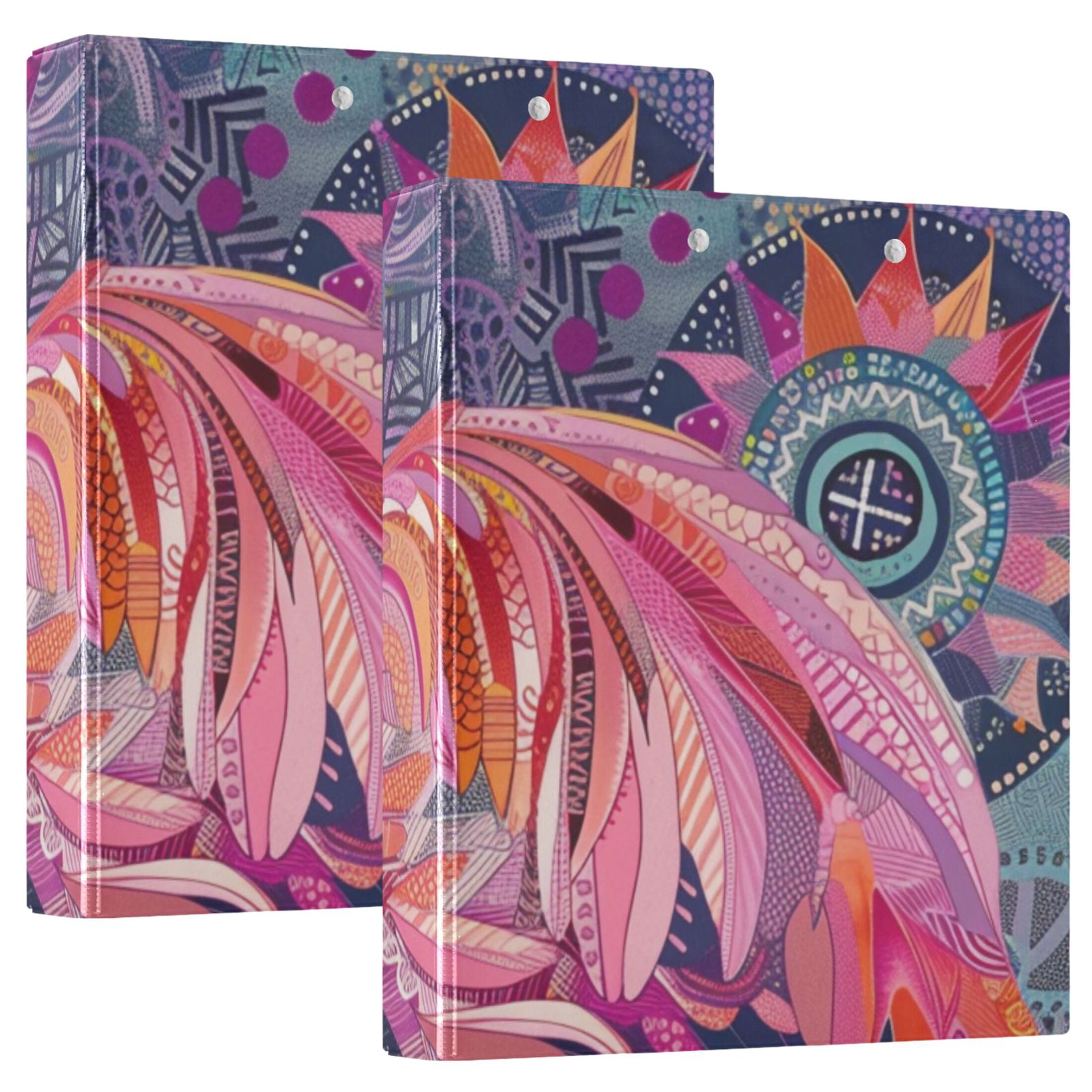Pink Flamingo 3 Ring Binders 1.5 inch Hardcover File Folders with ...