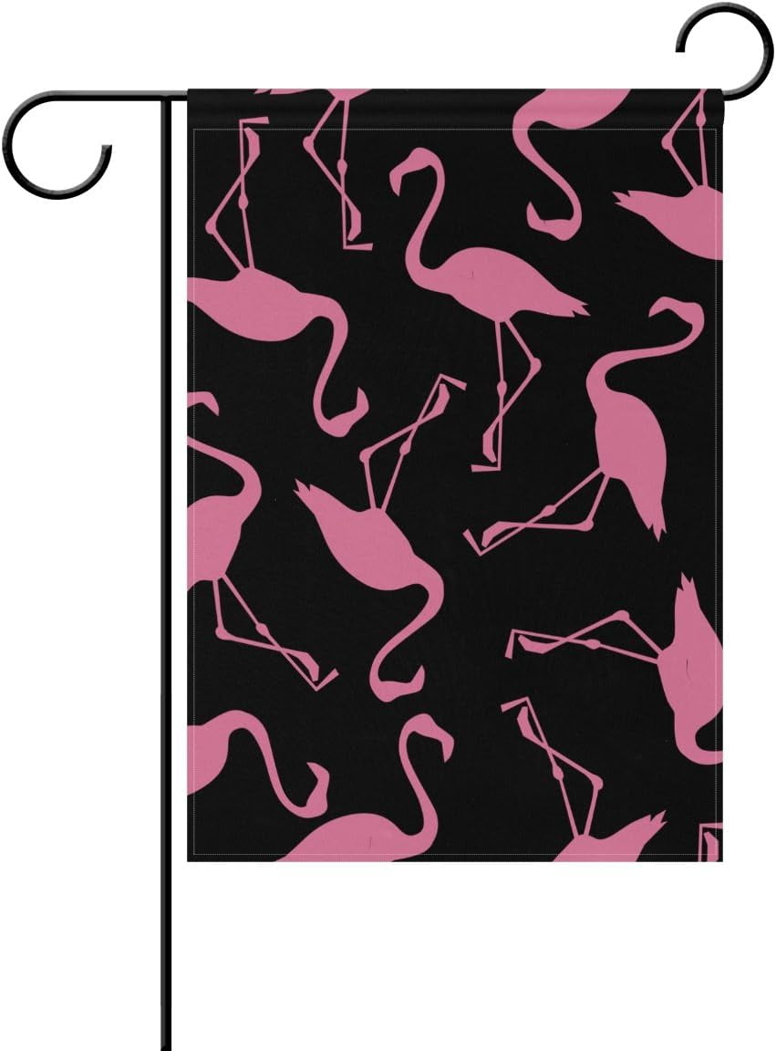 Pink Flamingo Black Decorative Double Sided House Flag 28 x 40 inch ...