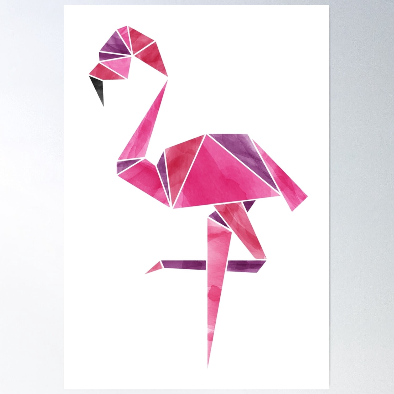 Pink Flamingo - Bohemian Watercolor Poster Wall Art, Modern Wall Decor ...