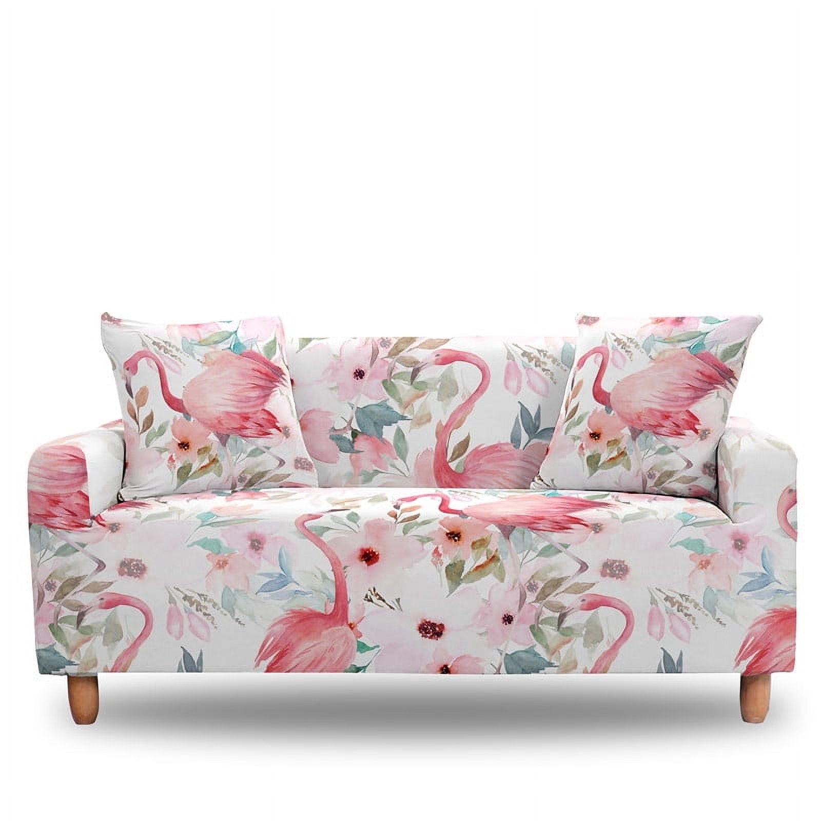 Pink Flamingo Design Elastic Couch Cover Dust Proof Sofa Covers 1/2/3/4 ...