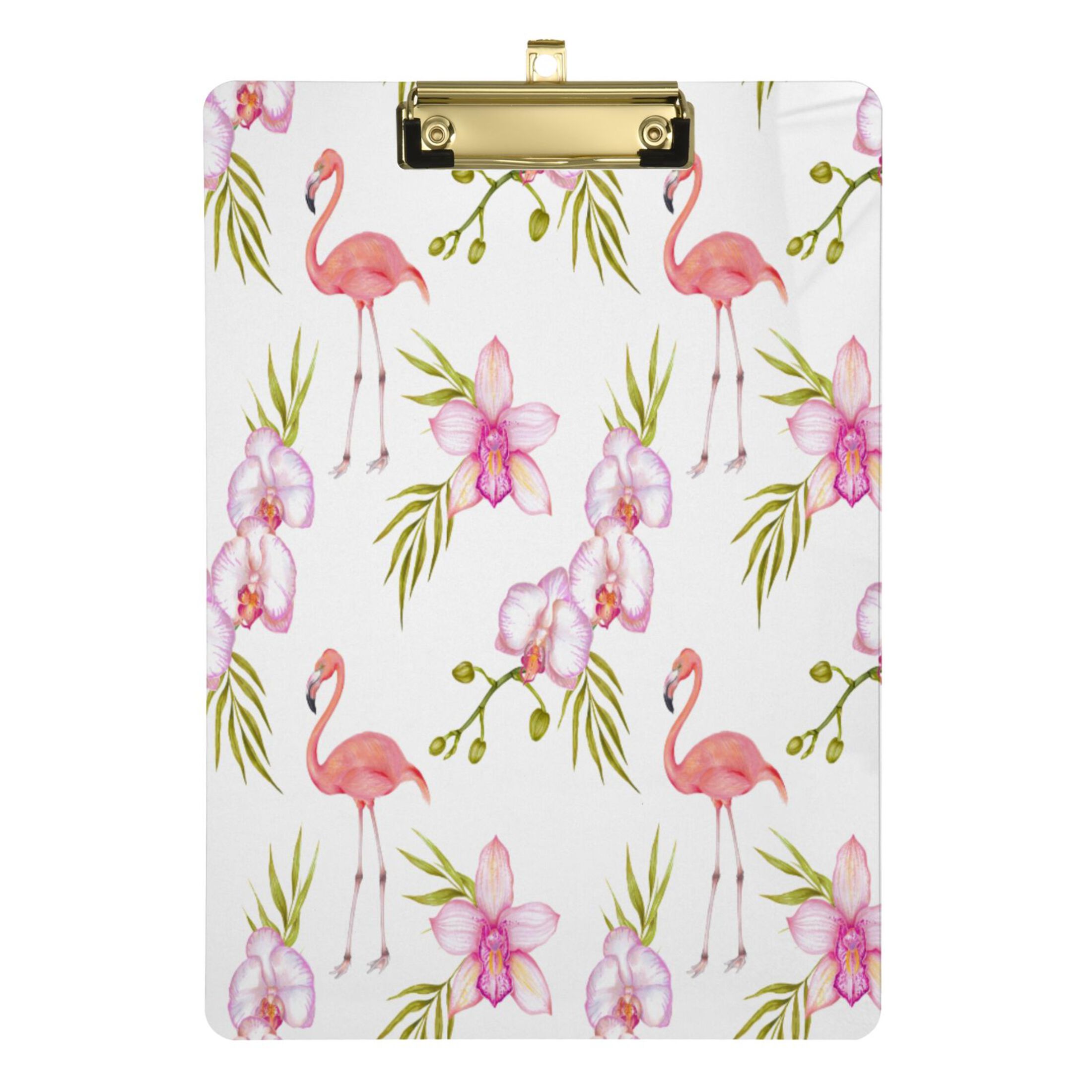 Pink Flamingo Flowers Acrylic Clipboards A4 Standard Letter Size ...