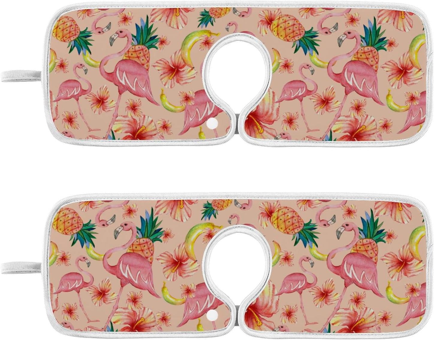 Pink Flamingo Flowers Sink Splash Guard for Faucet 2 Packs Faucet ...