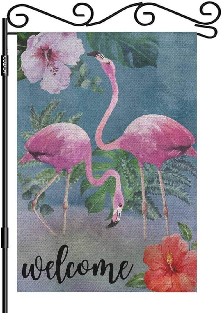 Pink Flamingo Garden Flag Small Vertical Double Sided 12.5 x 18 Inch ...