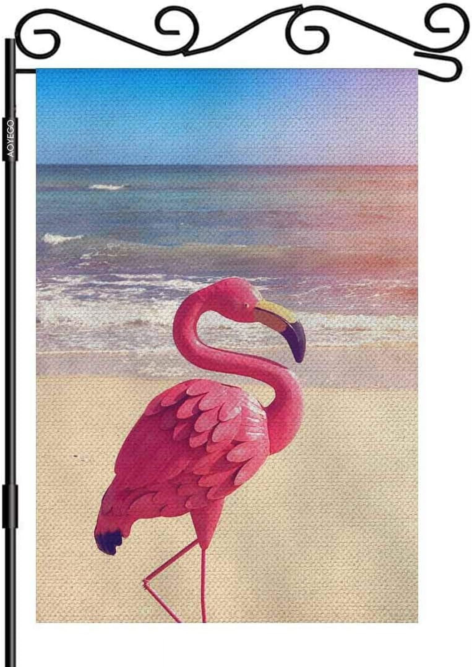 Pink Flamingo Garden Flag Small Vertical Double Sided 12x18 Inch Calm ...