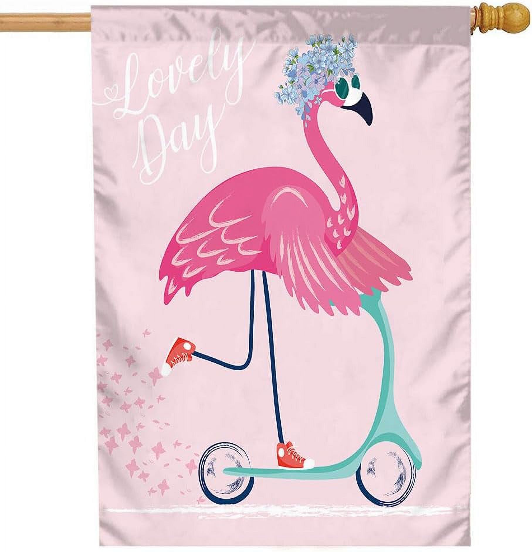 Pink Flamingo Garden Flags Double Sided 12X18 inchCute Bird With ...