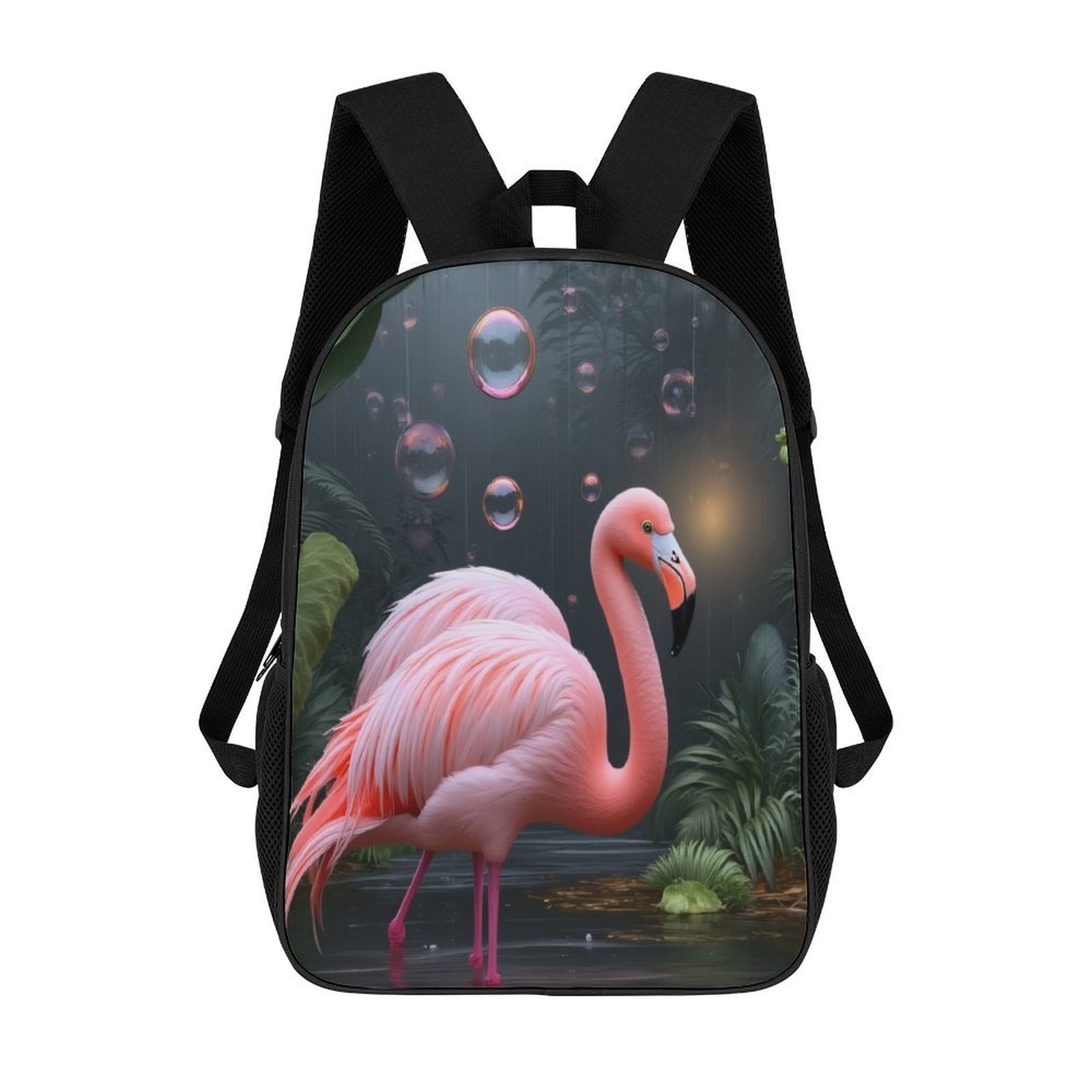 Pink Flamingo Jungle Bubbles 3D Print 17in adolescent backpack Bags ...