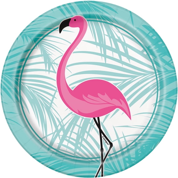 Pink Flamingo Party 7" Dessert Plates (8 Count) - Walmart.com