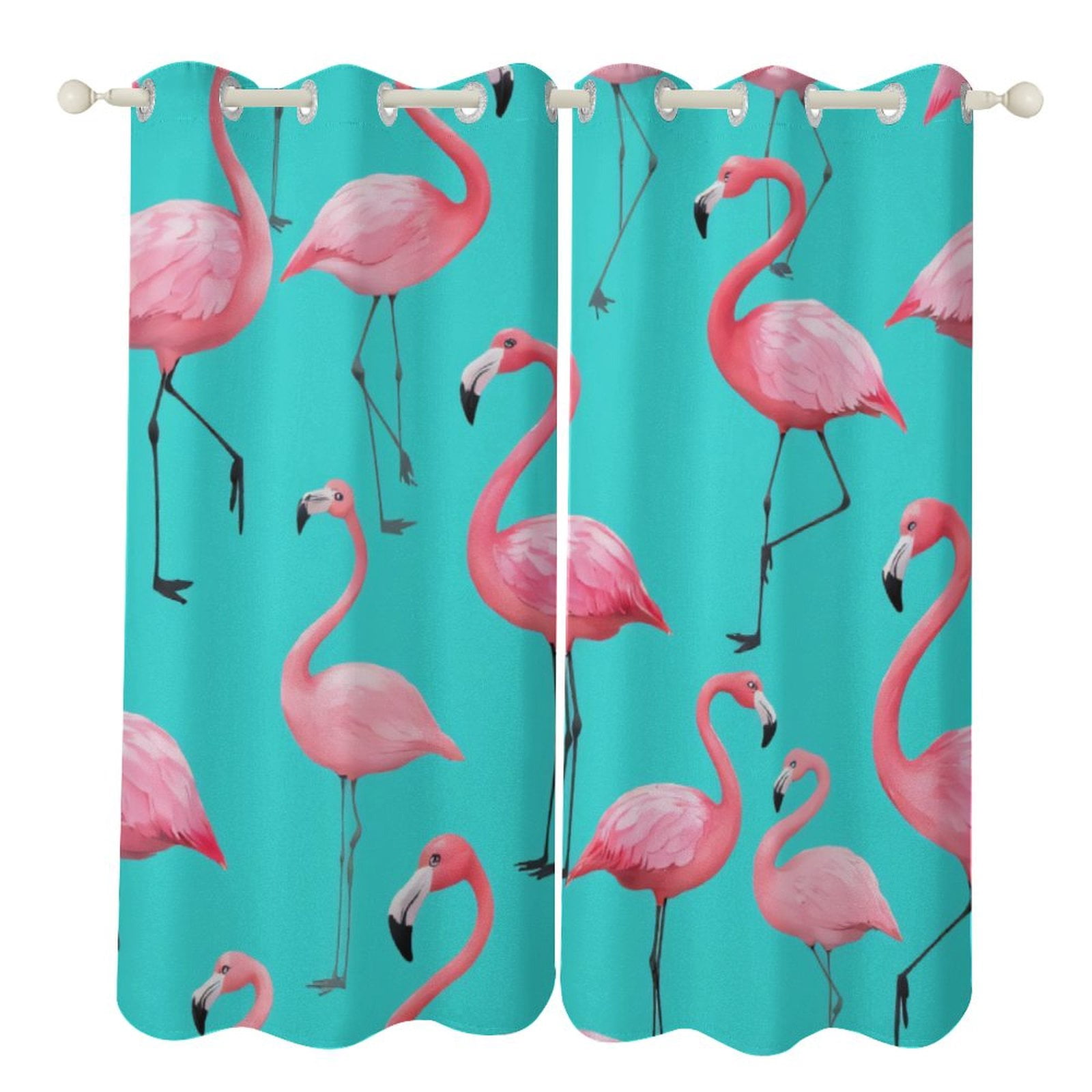 Pink Flamingo Pattern Luxury Window Curtains Blinds for Living Room ...
