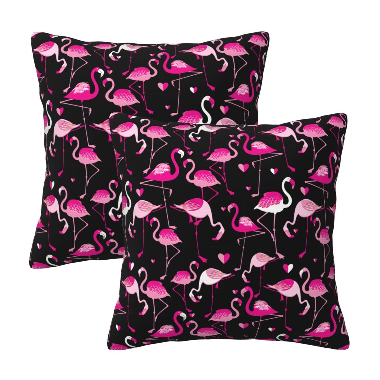 Pink Flamingo Pillow Covers Set of 2 Throw Pillow Case Soft Elegant ...