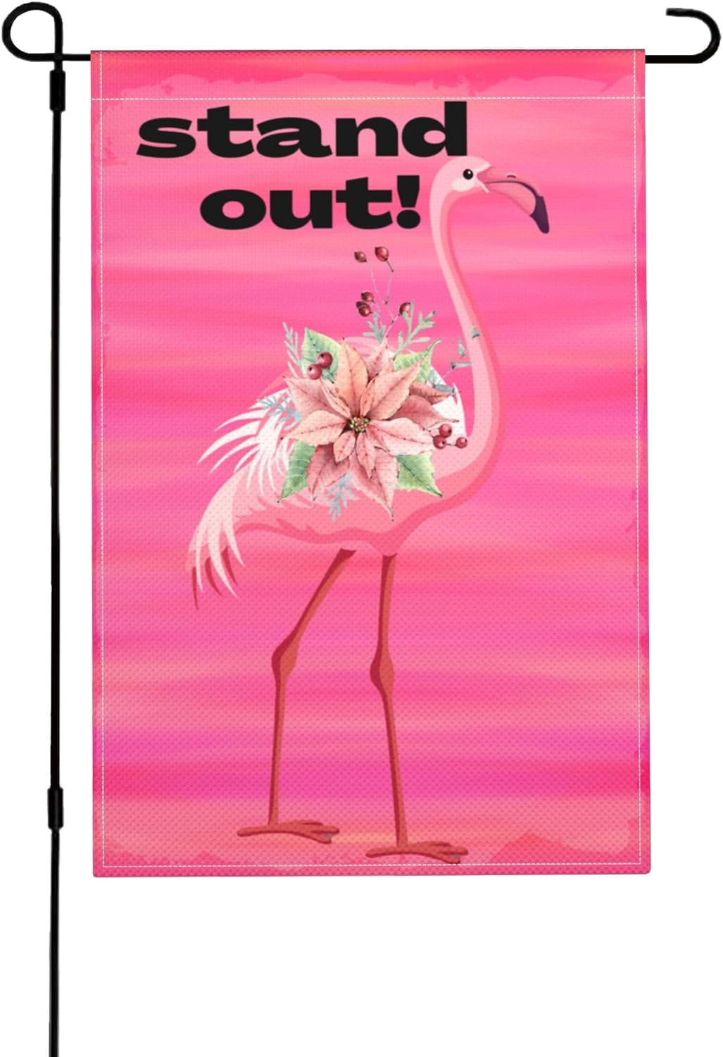 Pink Flamingo Stand Out Garden Flag Small Vertical Double-Sided House ...