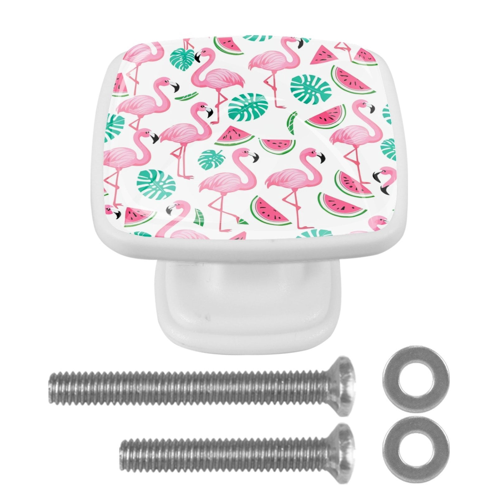 Pink Flamingo Summer Palm Cabinets Door and Drawers Knobs Pulls ...
