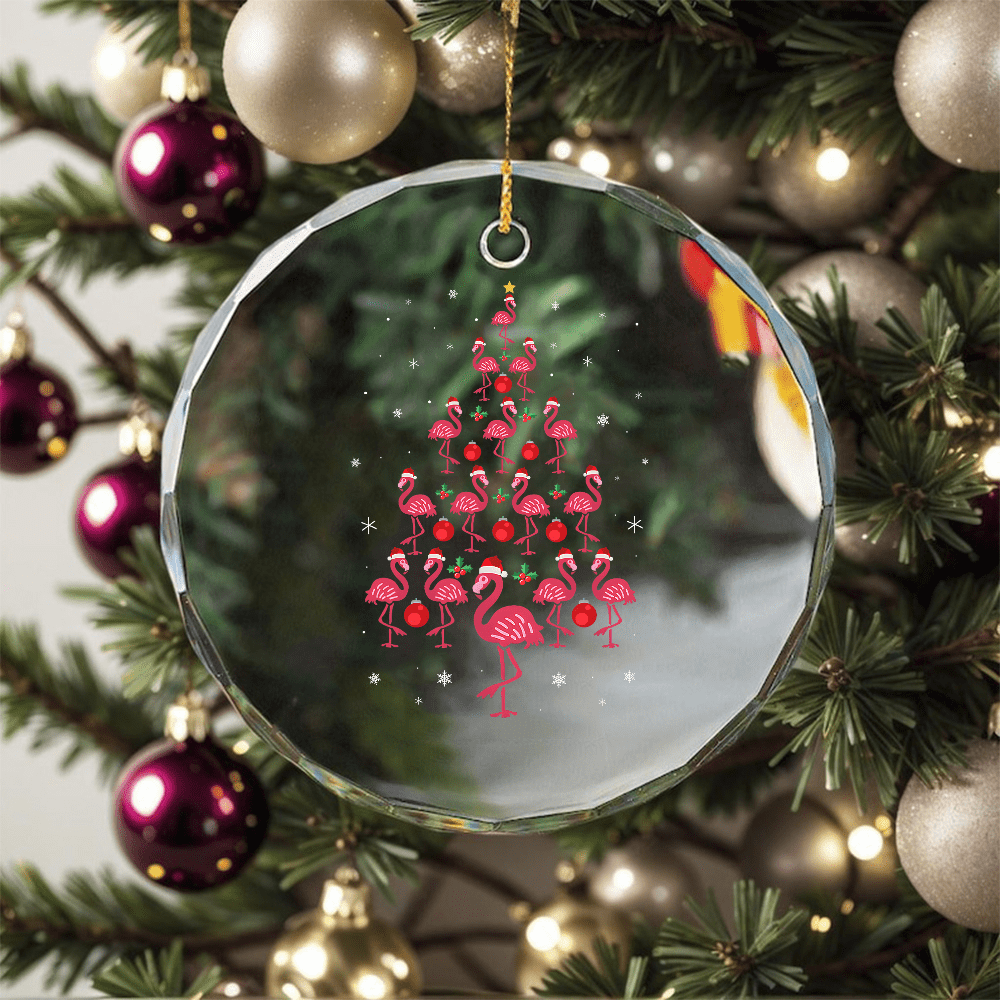 Pink Flamingo Tree Cute Flamingos Ornament Home Decoration, Crystal ...