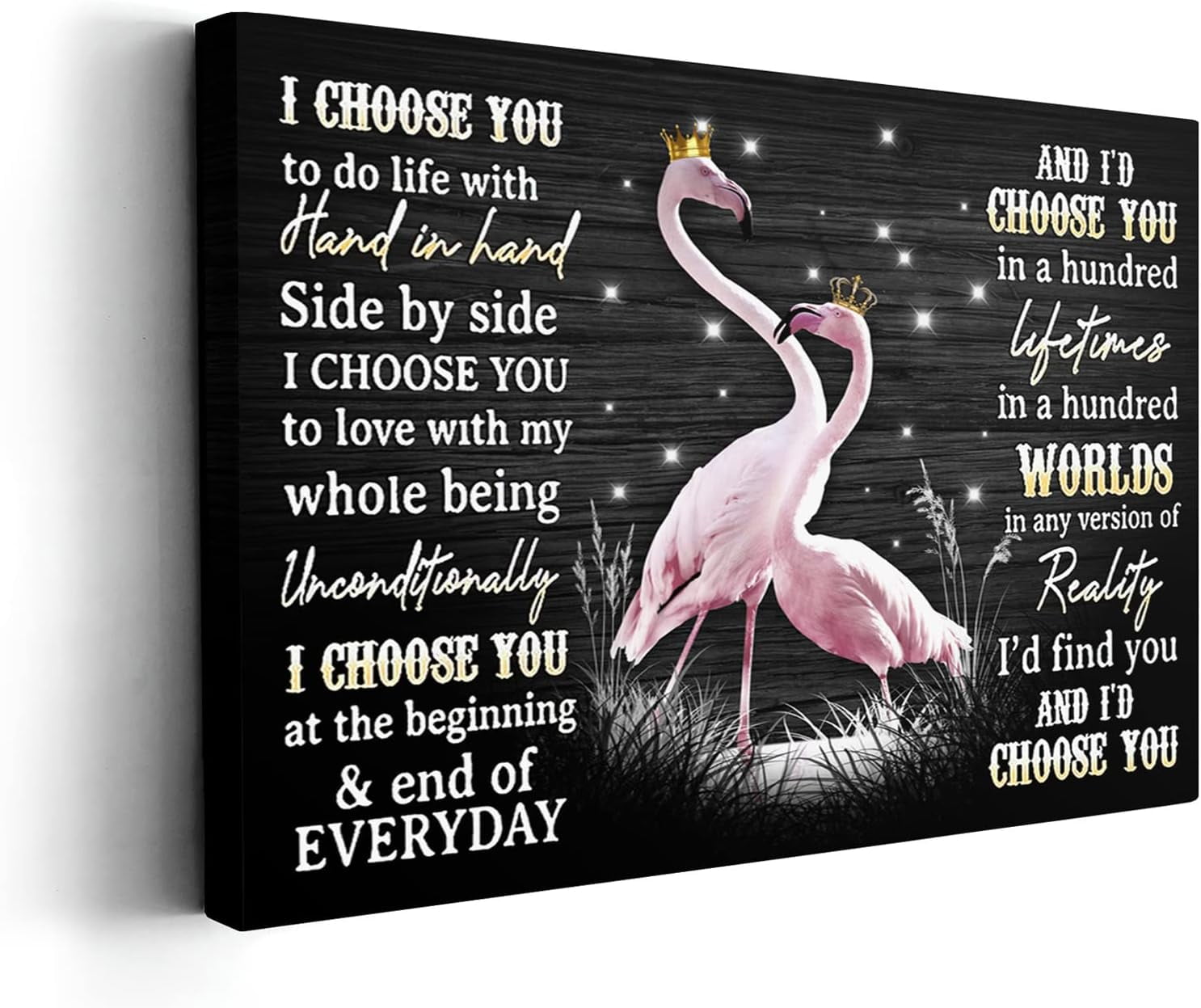 Pink Flamingo Wall Art Inspiritional Quotes - i Choose You Poster ...