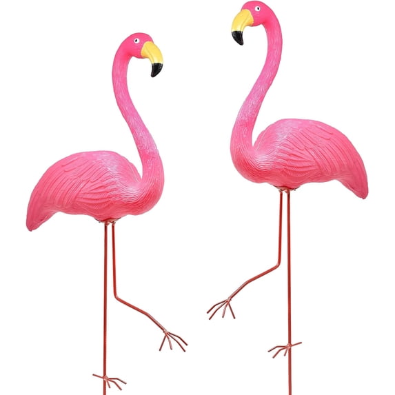 Galashield Pink Flamingo Yard Decorations 2ct, 25" Outdoor Lawn ...