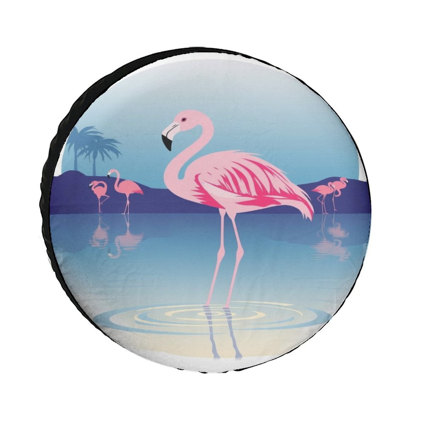 Pink Flamingos Paradise Lake Spare Tire Cover Dust-Proof Wheel Tire ...