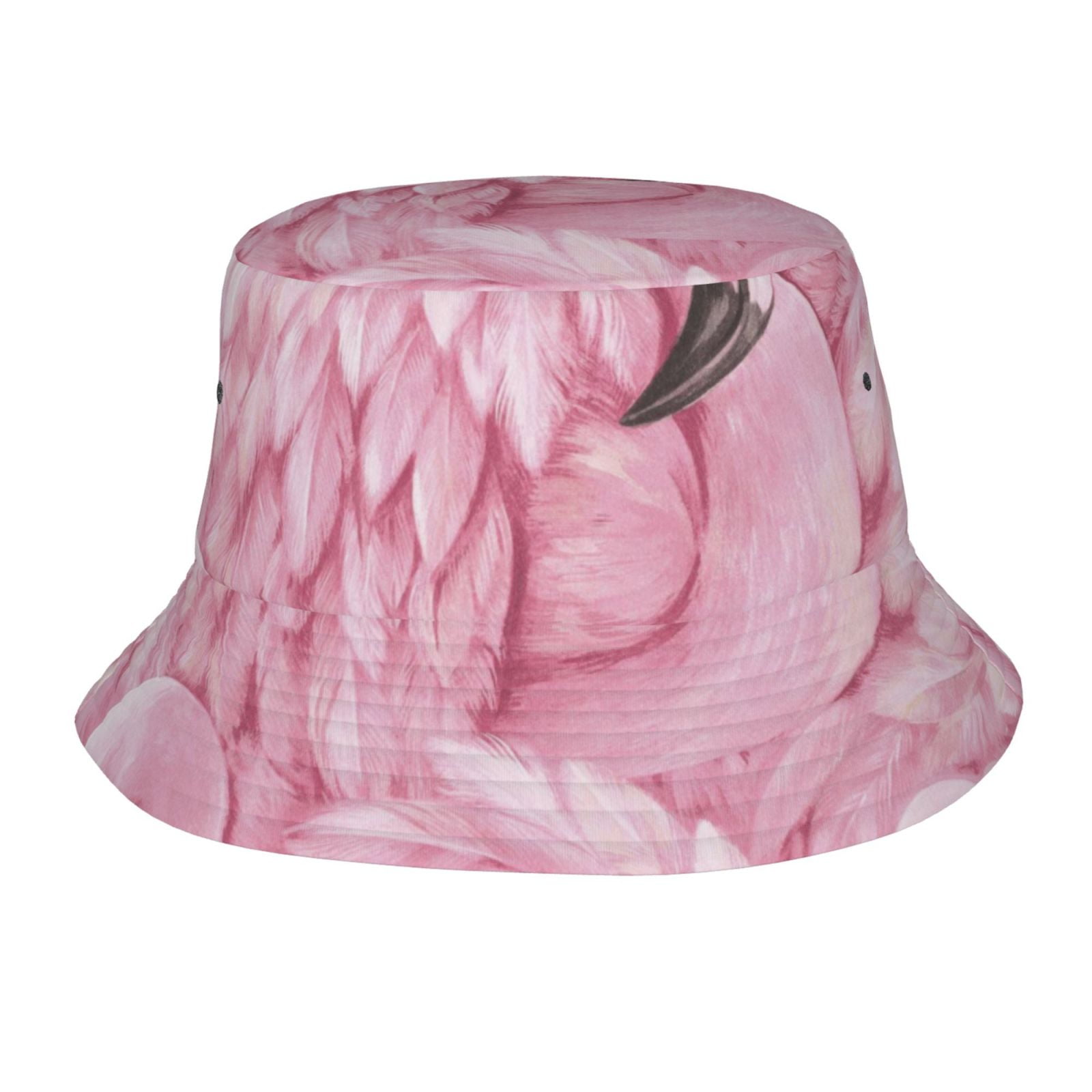 Pink Flamingos Pattern Bucket Hat, Packable Fisherman Sun Cap, Foldable ...