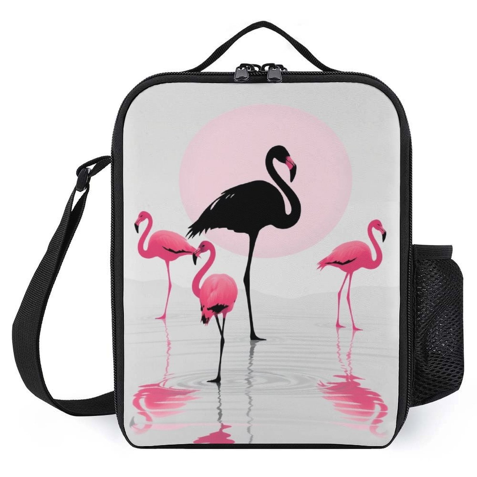 Pink Flamingos Sunset Lunch Bag Cooler Warm Insulated Lunch Box School ...