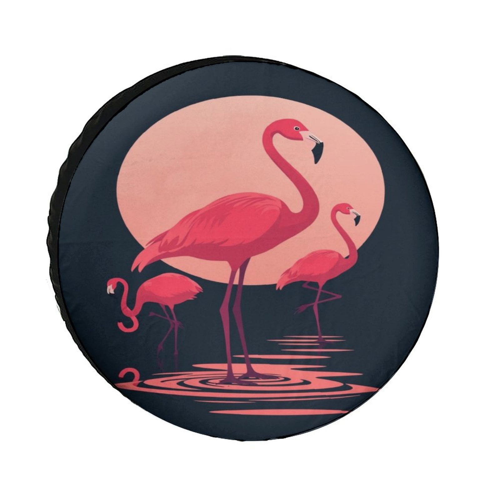 Pink Flamingos Sunset Pond Spare Tire Cover Weatherproof Wheel Camper ...