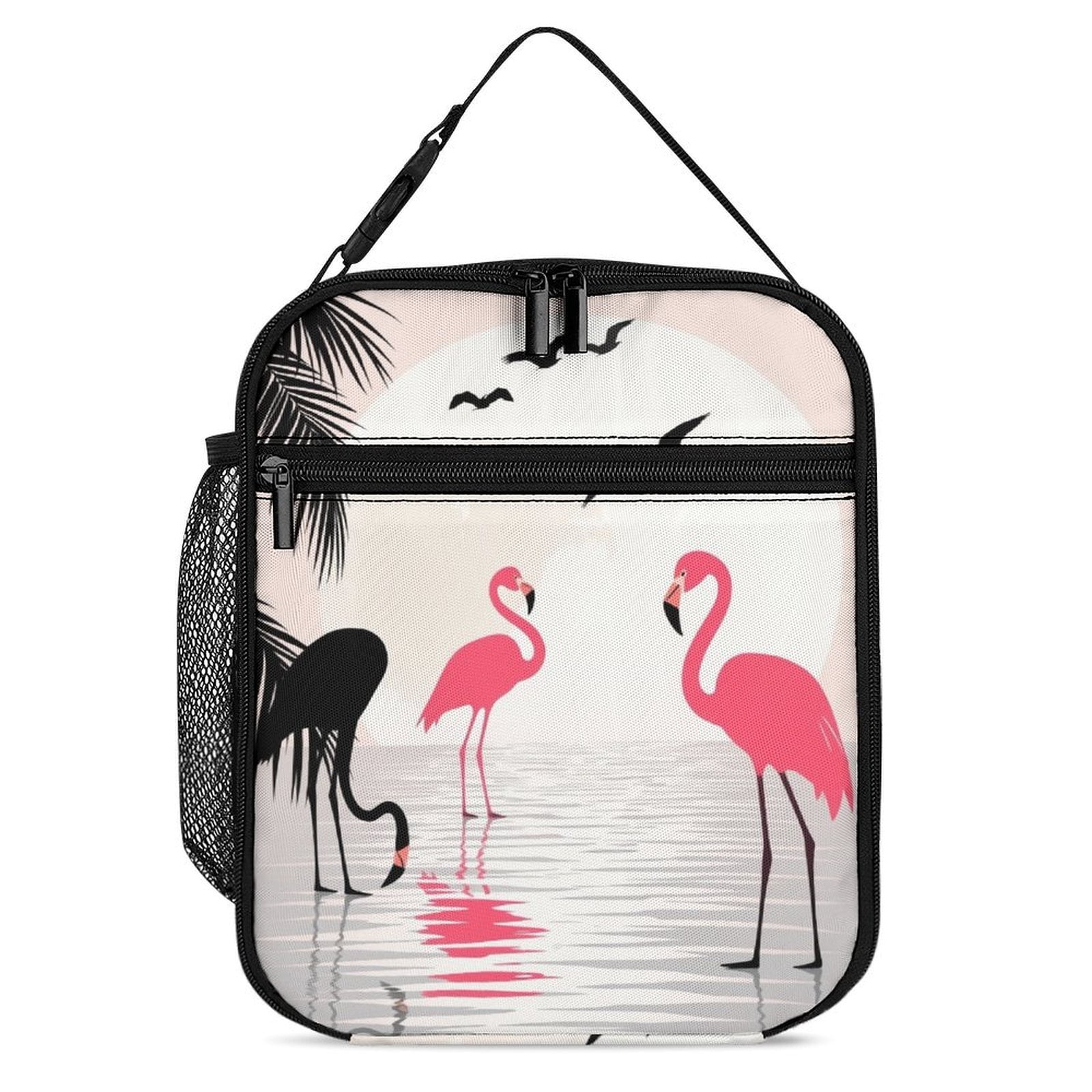 Pink Flamingos Sunset Scene Lunch Box Food Bag for Work Office Outdoor ...