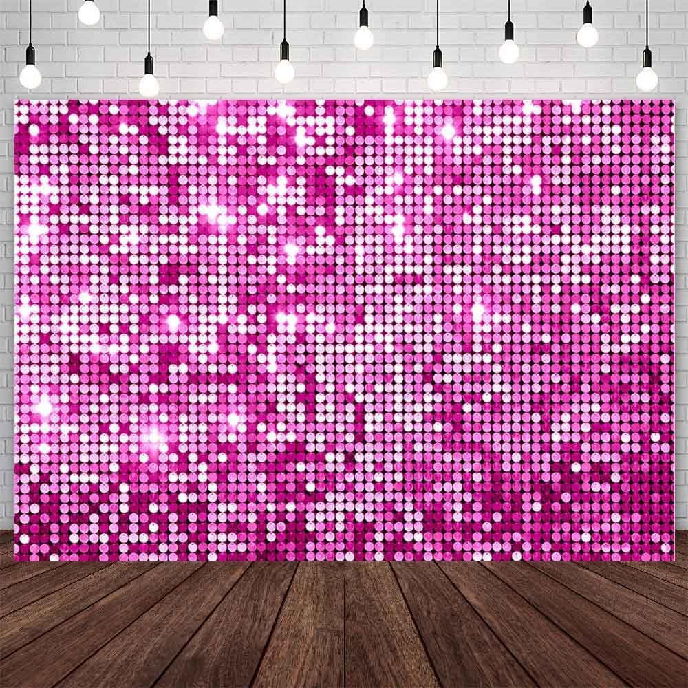 Pink Flash Sequins Backdrop for Girls Women Shinning Sequin Wall Disco ...
