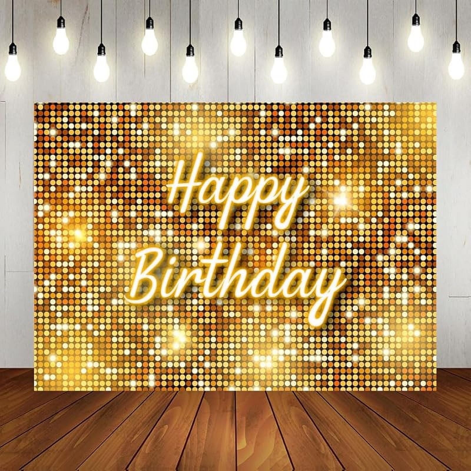 Pink Flash Square Backdrop for Photography Happy Birthday Shinning ...