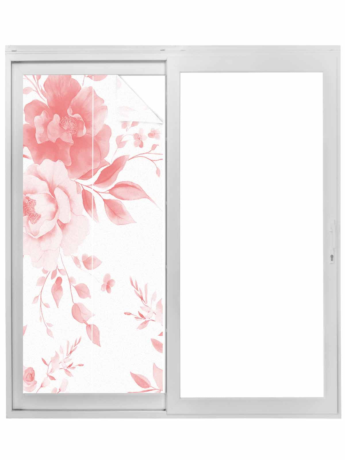 Pink Floral Art Window Privacy Film Stained Glass Window Film ...