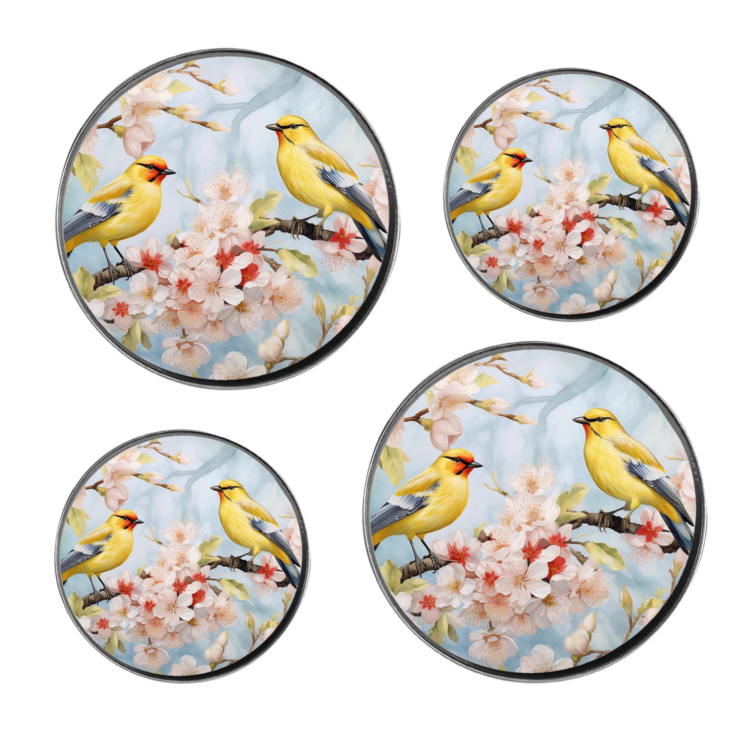 Pink Floral Cherry Blossom Bird Beautiful Stove Burner Covers Set,Gas ...